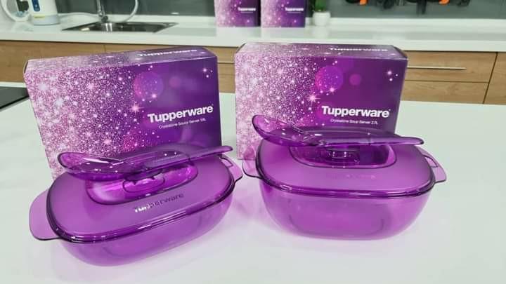 Tupperware Purple Royale Crystalline Set, Furniture & Home Living ...