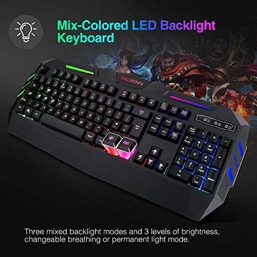 Gaming Keyboard UK, TEC.BEAN Suspension Mechanical Feeling Computer ...
