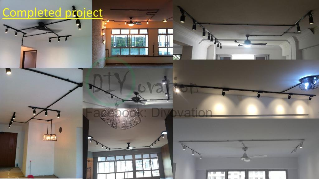 [HDB BTO] Living Room Fan and LED Track Light Package + Installation ...