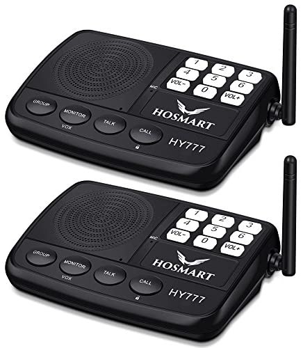HOSMART Wireless Intercom System 1/2 Mile Long Range 7-Channel Security ...