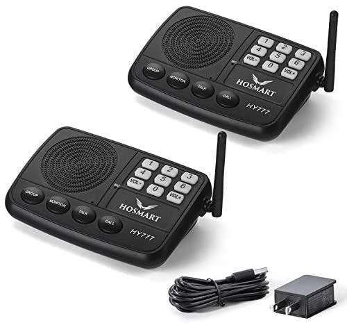 HOSMART Wireless Intercom System 1/2 Mile Long Range 7-Channel Security ...