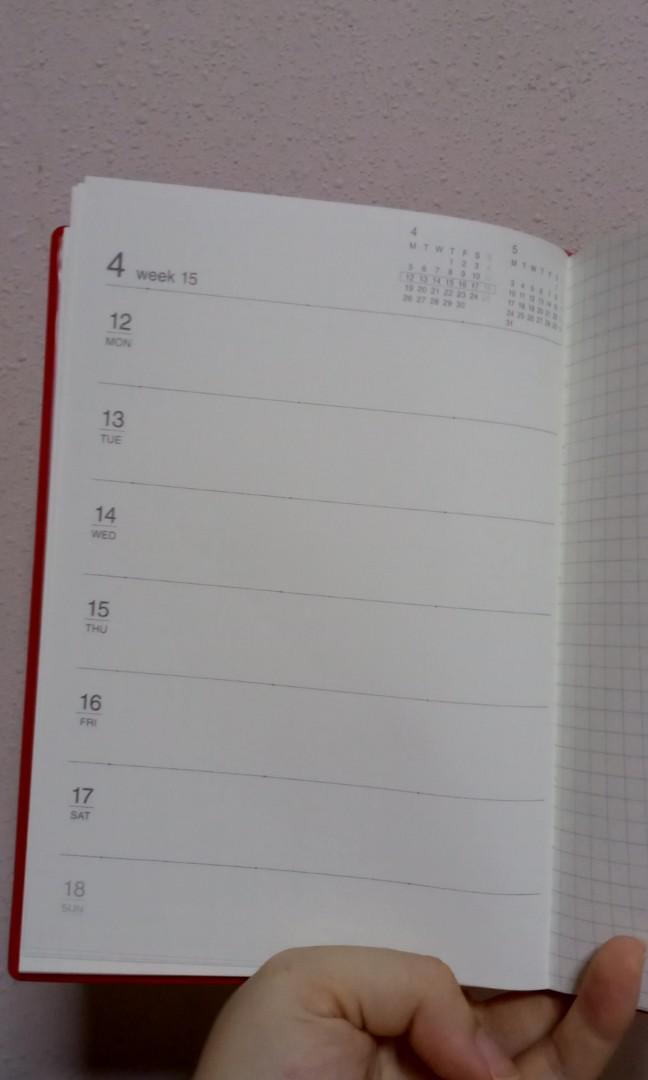 Muji Weekly Planner 2021 Red, Hobbies & Toys, Stationery & Craft ...