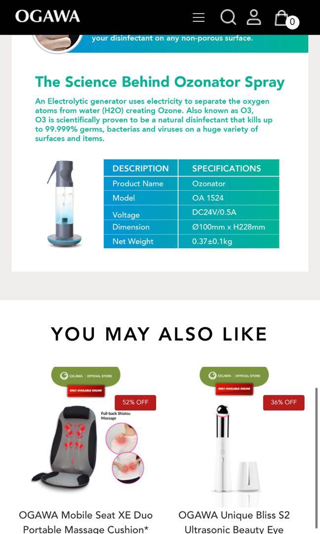 OGAWA Sanitising Spray, Health & Nutrition, Medical Supplies & Tools on ...