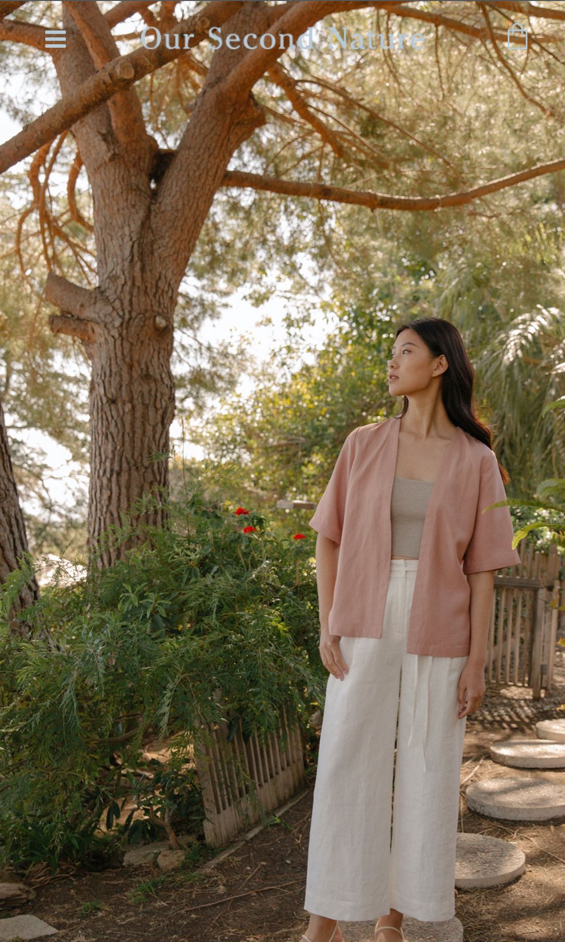 osn linen overshirt in pink, Women's Fashion, Tops, Other Tops on Carousell