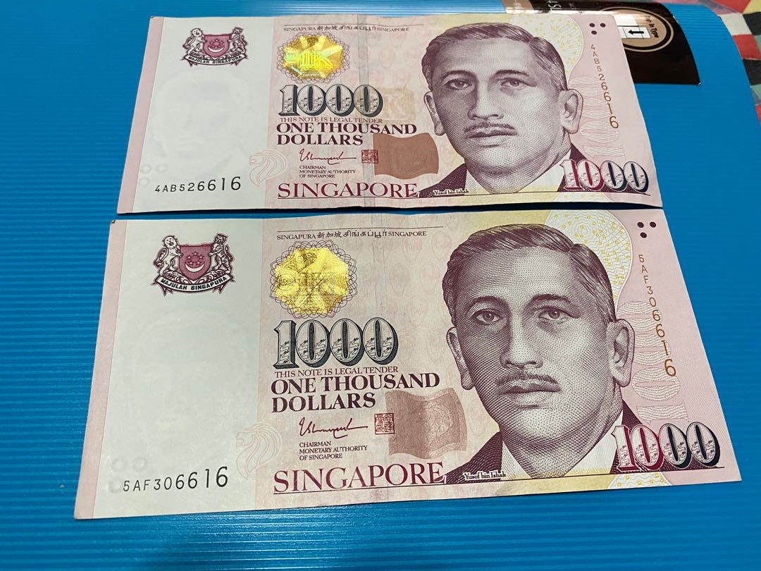 SGD 1000 bank notes, Hobbies & Toys, Memorabilia & Collectibles ...