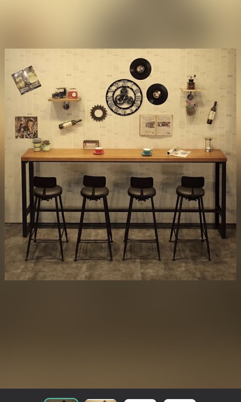 Starbucks Bar Table and Chairs, Furniture & Home Living, Furniture ...