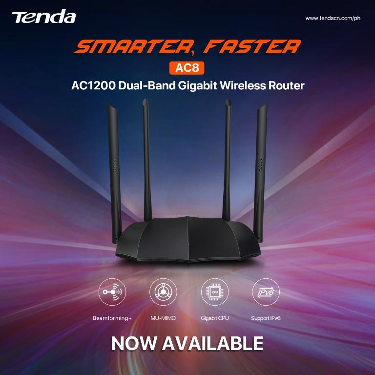Tenda AC8 AC1200 Dual Band GIGABIT WiFi Router [ENGLISH Version + 2 Years Warranty], Computers ...