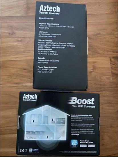 Aztech Dual Band AC1200 Wireless Mesh, Computers & Tech, Parts ...