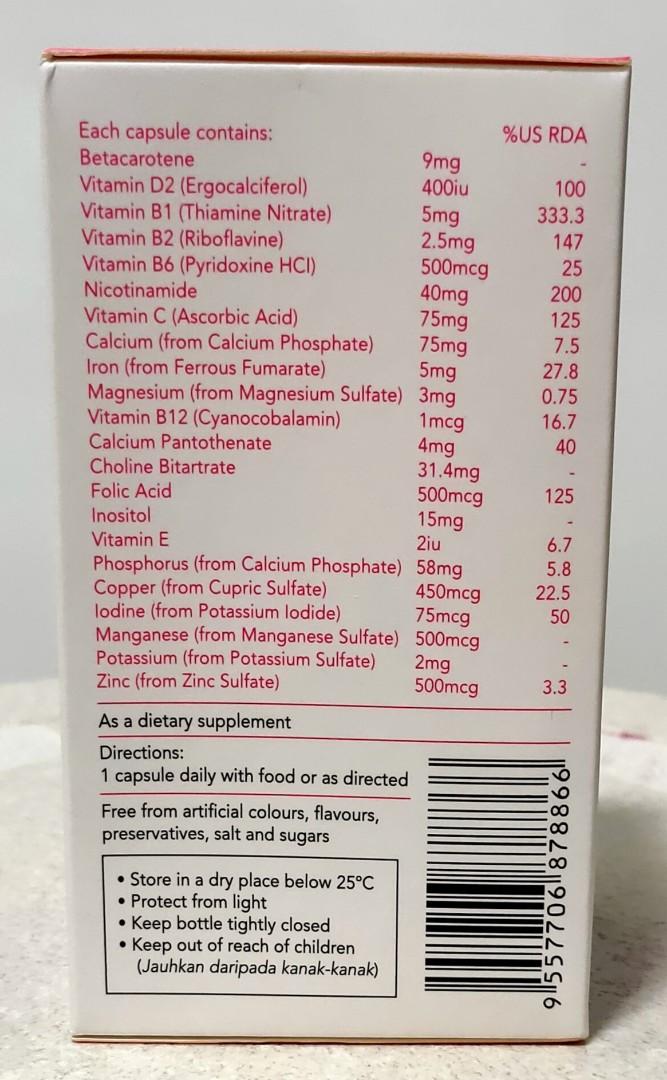 Bio-Energee Multivitamins & Minerals 60 capsules, Health & Nutrition ...