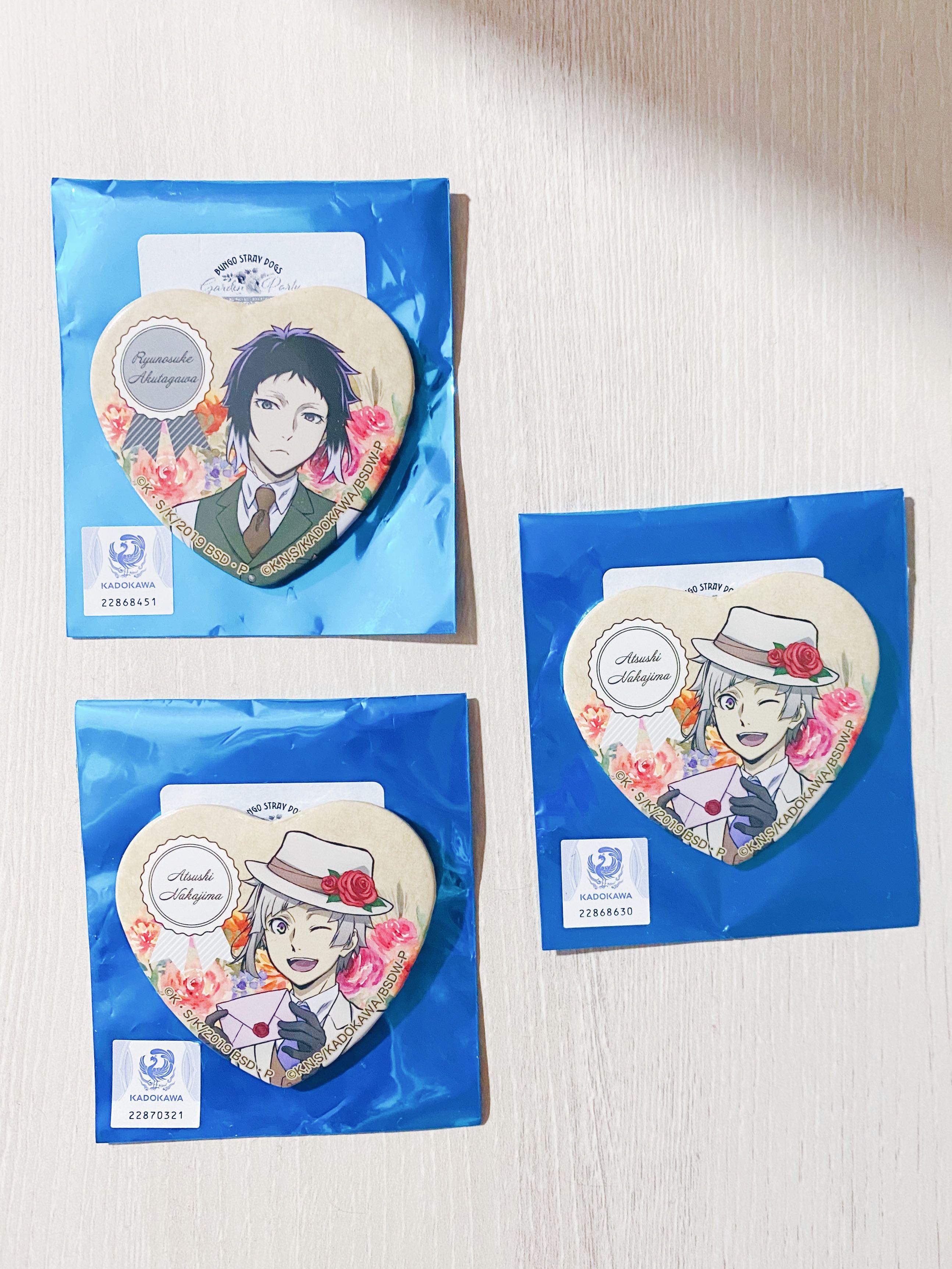 BSD Bungo Stray Dogs Akutagawa Atsushi Heart Badges, Hobbies & Toys ...