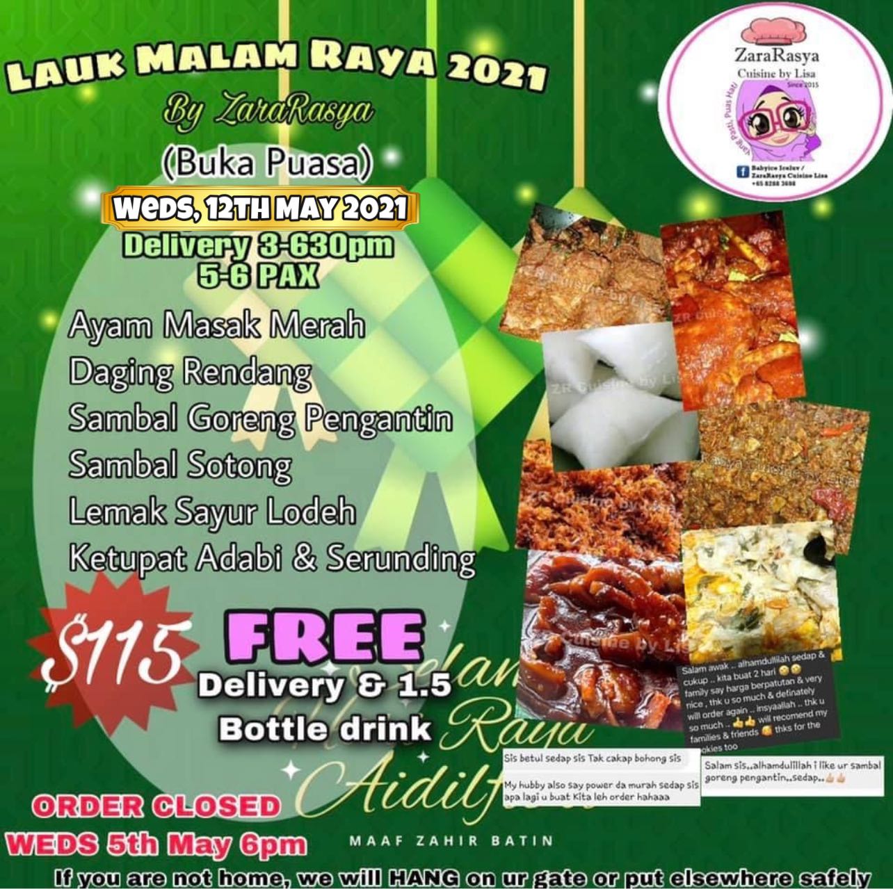 Lauk Malam Hari Raya 2021, Food & Drinks, Local Eats, Halal on Carousell