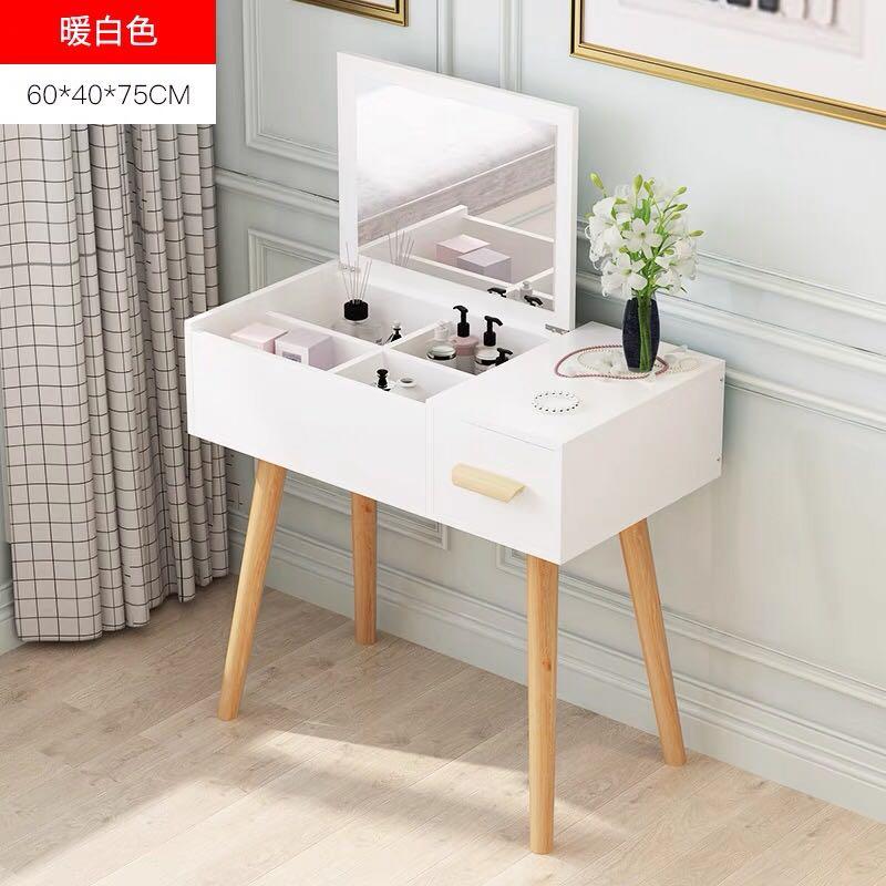 [READY STOCK] 60/90cm dressing table with flip up mirror, Furniture ...