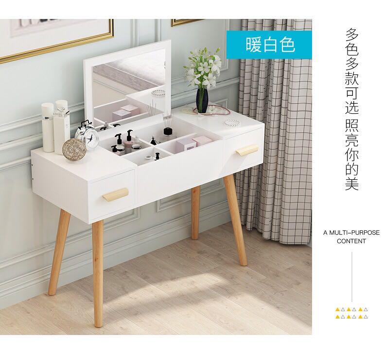 [READY STOCK] 60/90cm dressing table with flip up mirror, Furniture ...