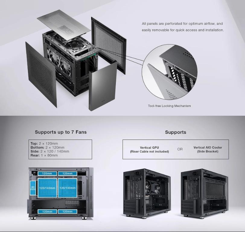 TECWARE FUSION HORIZON CASE PC CASING MATX ITX MINI-ITX CAN USE ATX PSU ...