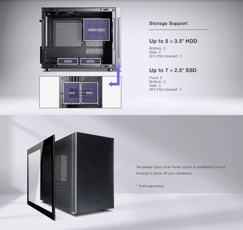 TECWARE FUSION HORIZON CASE PC CASING MATX ITX MINI-ITX CAN USE ATX PSU ...