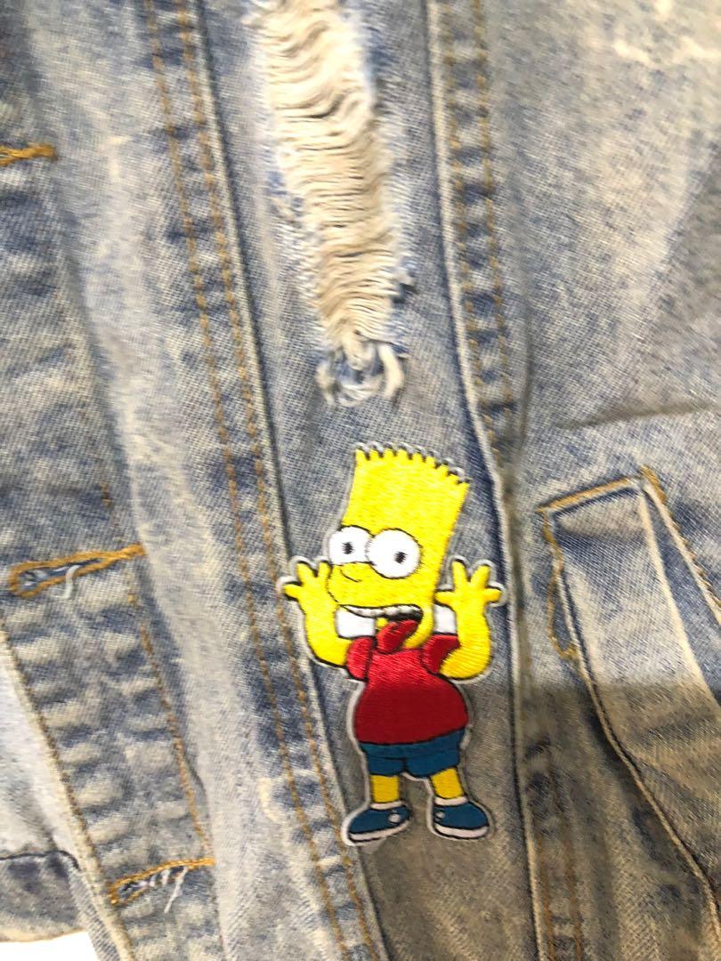 Vintage Simpsons Denim Vest, Women's Fashion, Coats, Jackets and ...