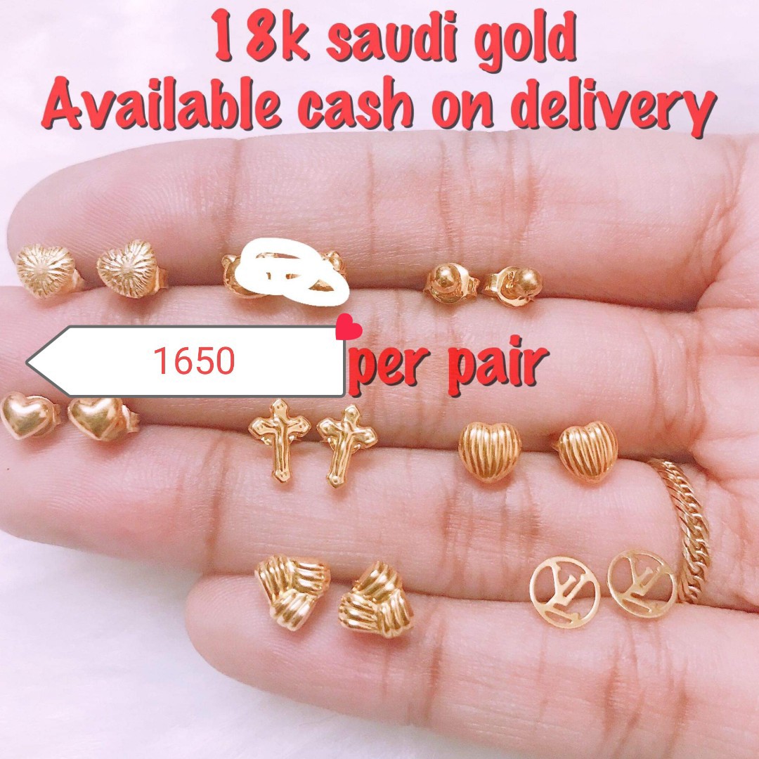 18k saudi Gold earrings - munimoro.gob.pe