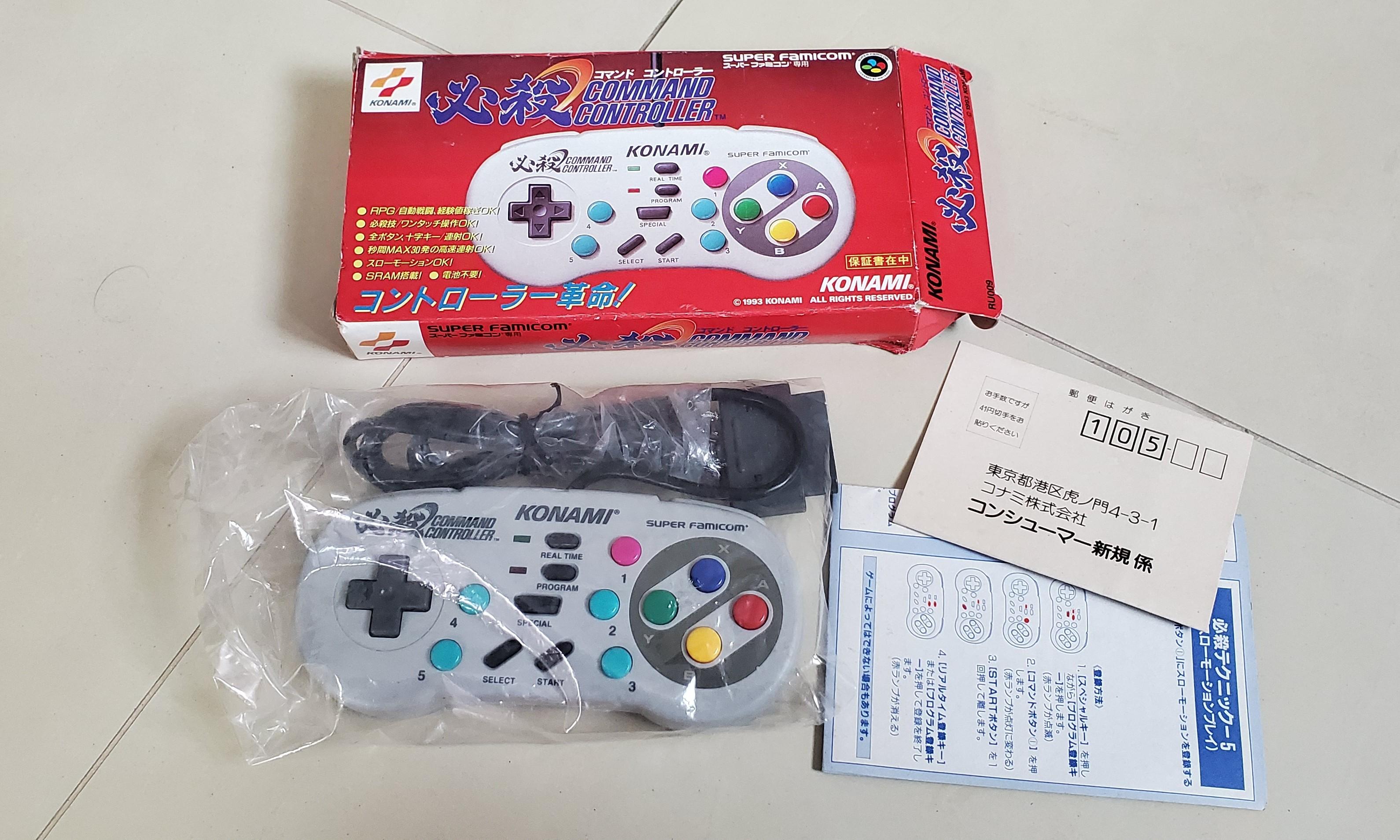 全新 KONAMI SFC 超任 必殺2 COMMAND CONTROLLER, 電子遊戲, 遊戲機配件, 手掣 - Carousell