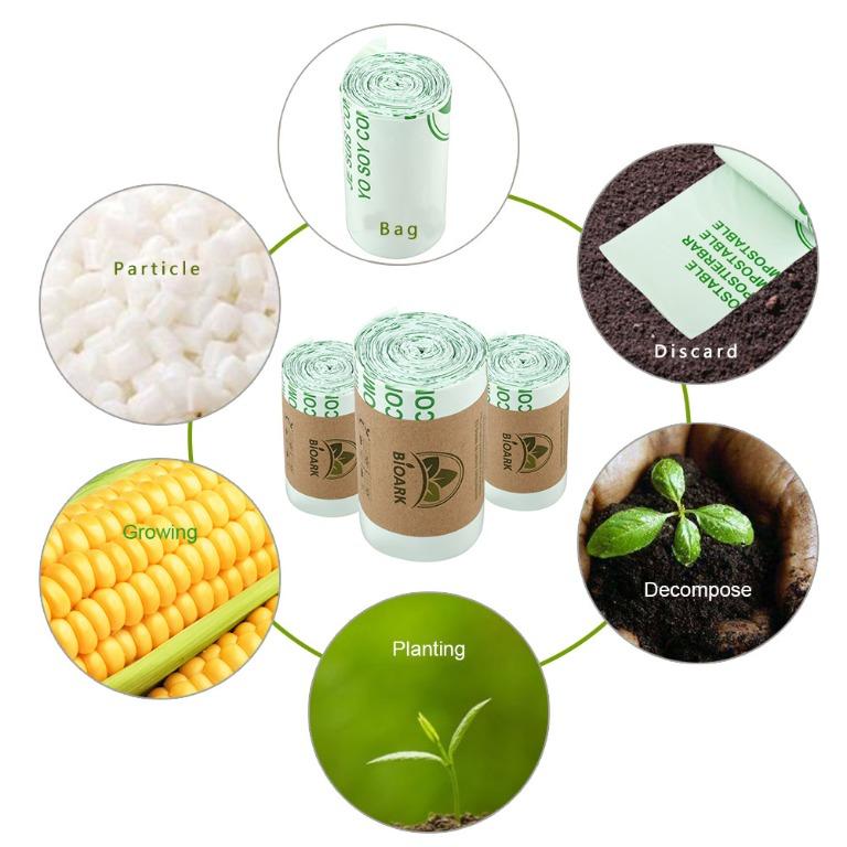 Biodegradable and Compostable Cornstarch Waste Trash Garbage Bag Eco ...