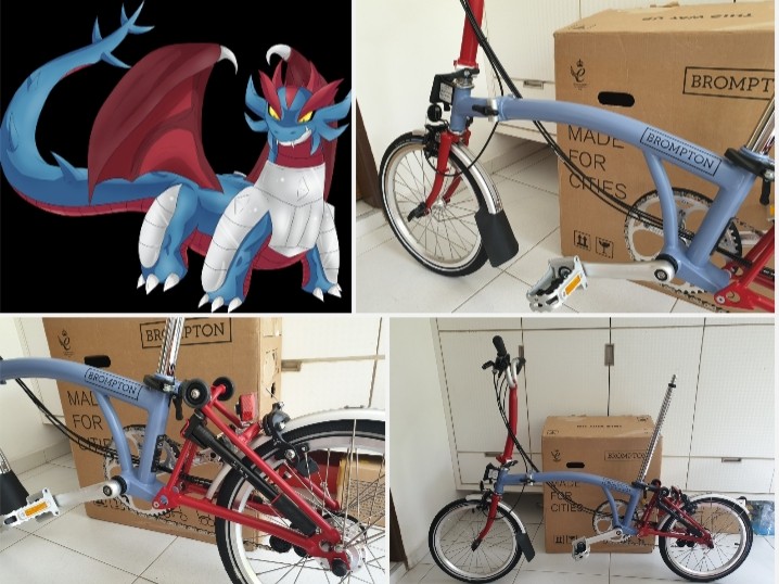 Brompton x Pokemon Mega Salamence M6L folding foldable bike cloud blue ...