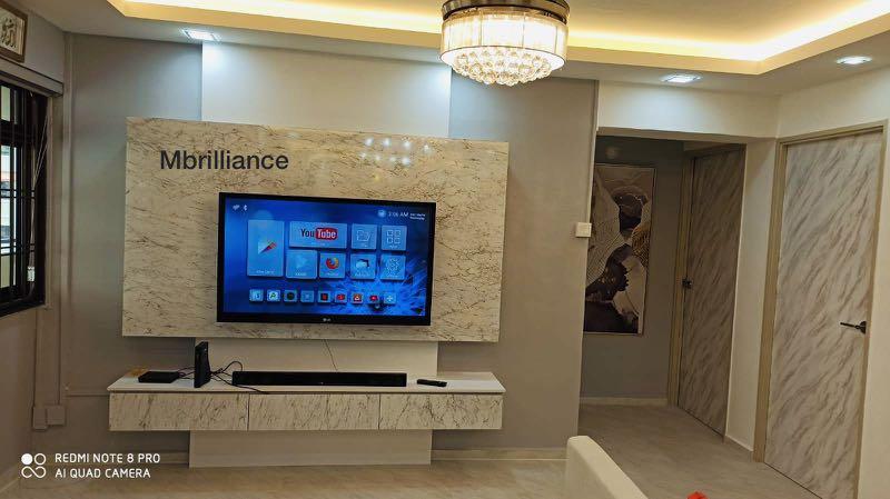 Full height tv console feature wall, Furniture & Home Living, Furniture ...