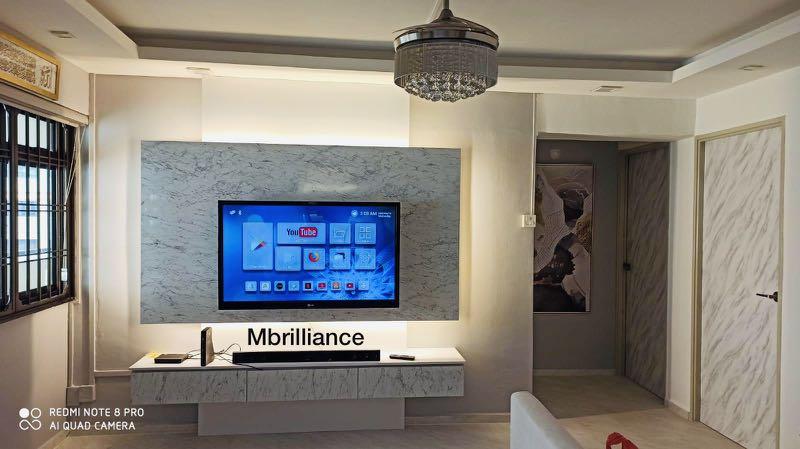Full height tv console feature wall, Furniture & Home Living, Furniture ...