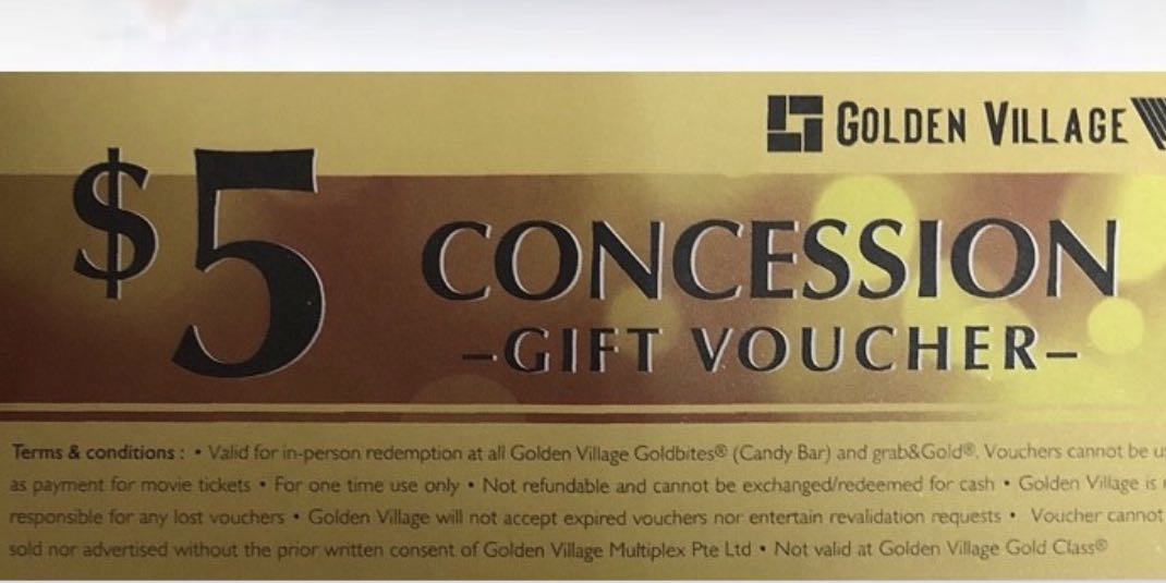 Golden Village Concession Gift Voucher, Tickets & Vouchers, Vouchers on ...