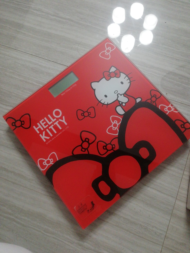 Hello Kitty Glass Weighing Scale, Health & Nutrition, Health Monitors ...
