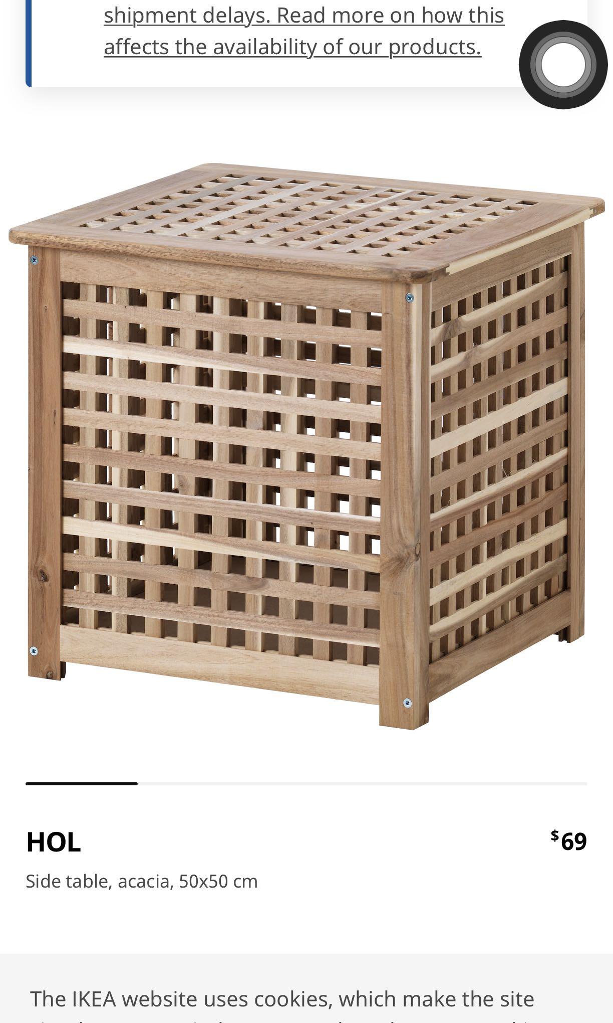 IKEA HOL Storage Table, Furniture & Home Living, Furniture, Tables ...