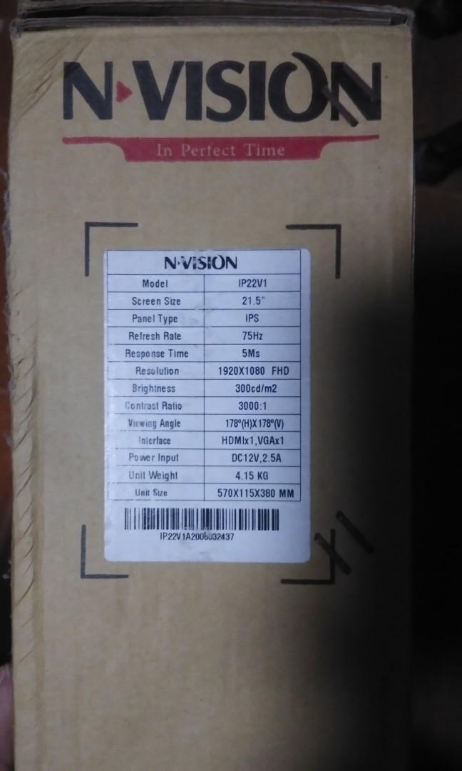 Nvision IPS 22 Inch 75hz, Computers & Tech, Desktops on Carousell