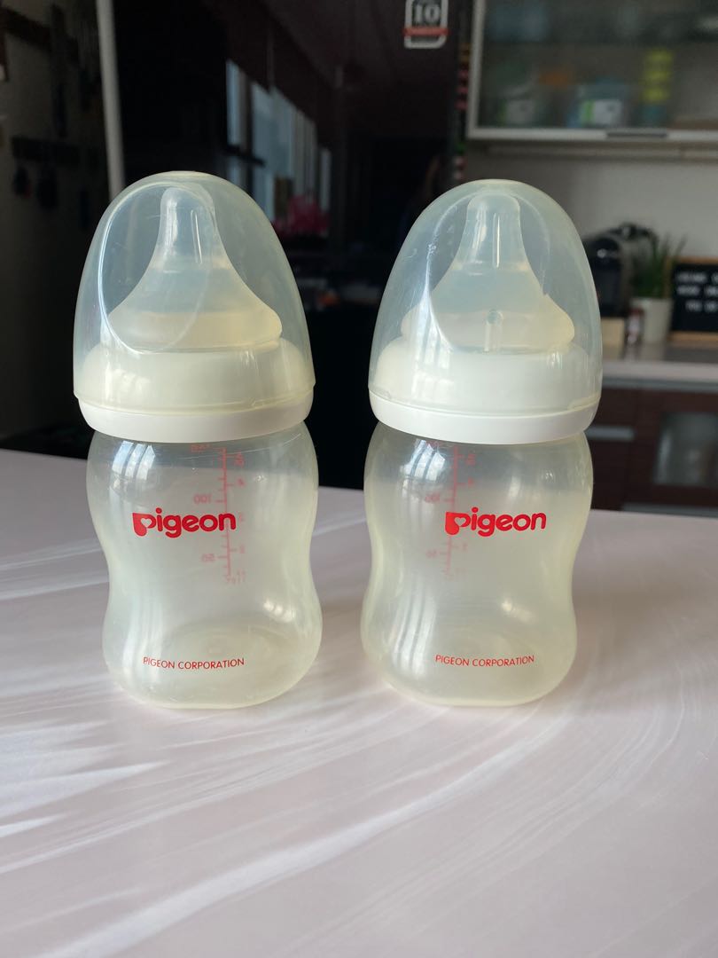 Pigeon wide neck Milk Bottle 5oz, Babies & Kids, Nursing & Feeding, Breastfeeding & Bottle ...