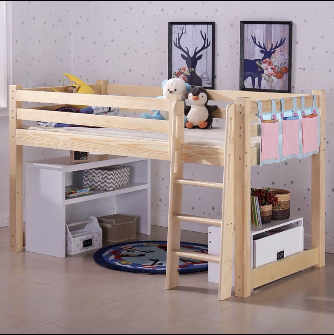 Preorder half height loft bed , adult & child loft bed, Furniture ...