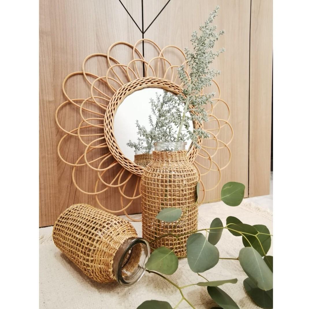 Rattan Glass Vase, Furniture & Home Living, Gardening, Pots & Planters ...