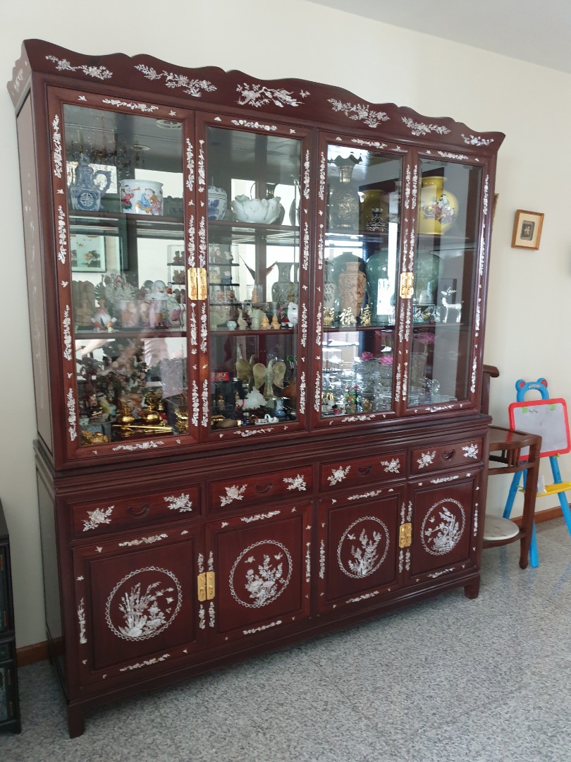 Rosewood display cabinet, Furniture & Home Living, Furniture, Shelves ...