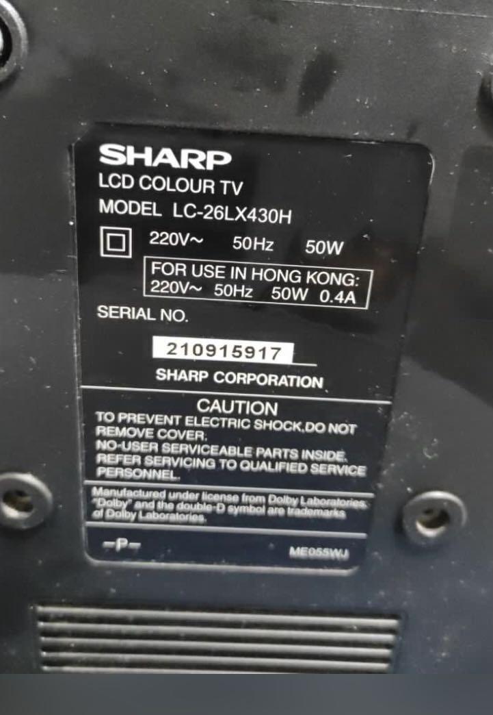 Sharp 26 inch LCD TV 26 吋電視機 LC-26LX430H, 家庭電器, 電視 & 其他娛樂, 電視 - Carousell