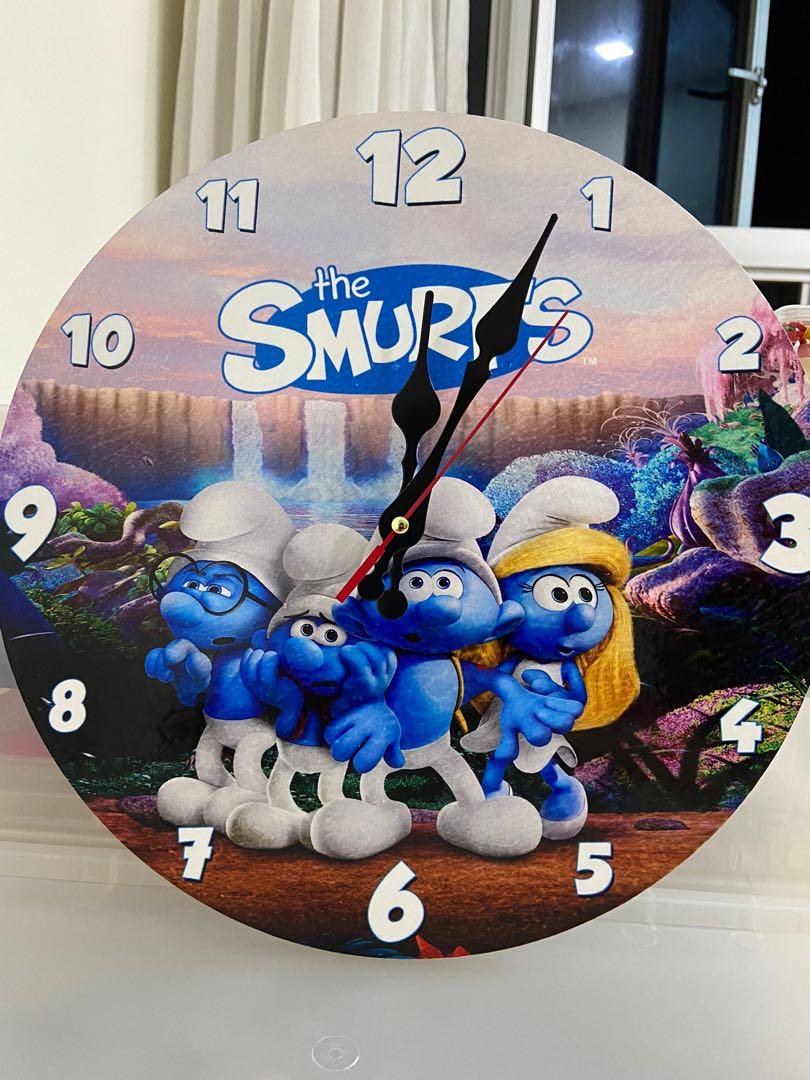 Smurf wall clock, Everything Else on Carousell
