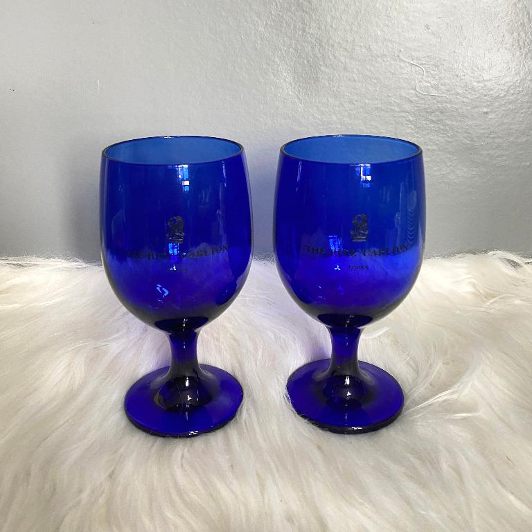 The Ritz Carlton Osaka Blue Wine Glass, Furniture & Home Living ...
