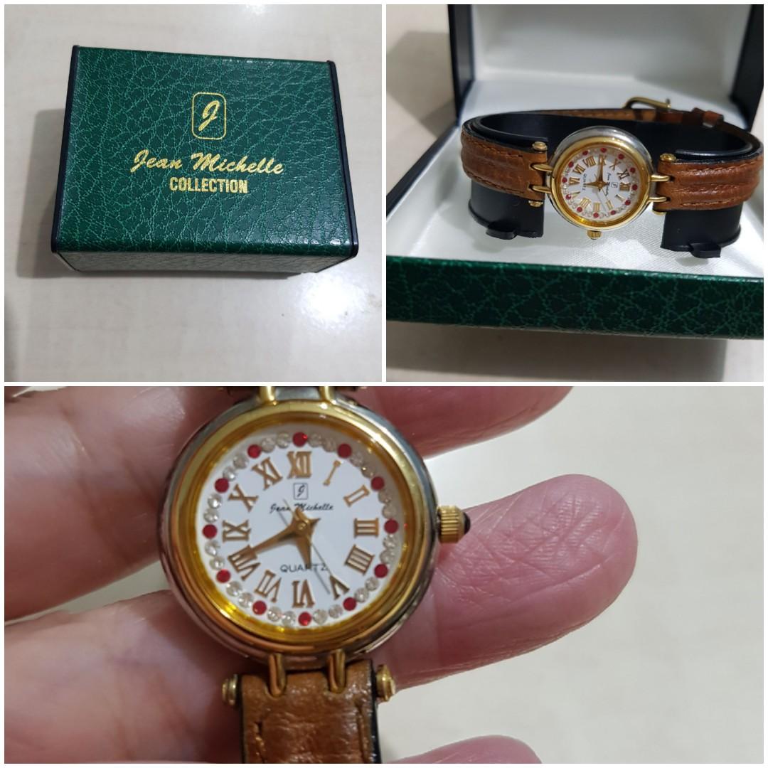 Jam tangan ,Jean Michelle , Swiss,23K gold plated.Original., Fesyen ...