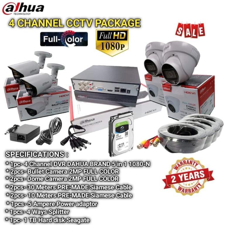 Dahua Technology - 4 CHANNEL CCTV PACKAGE 1080P FULL COLOR, Furniture ...