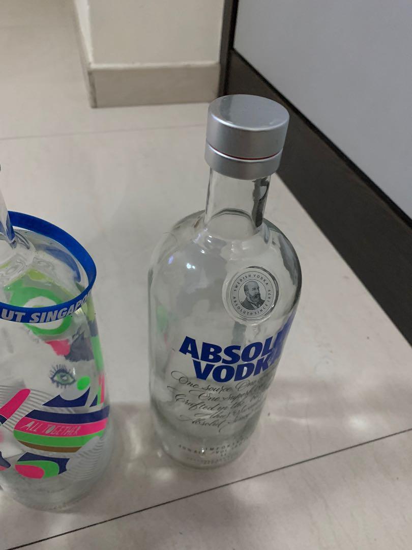 Empty Vodka Glass Bottles, Food & Drinks, Alcoholic Beverages on Carousell