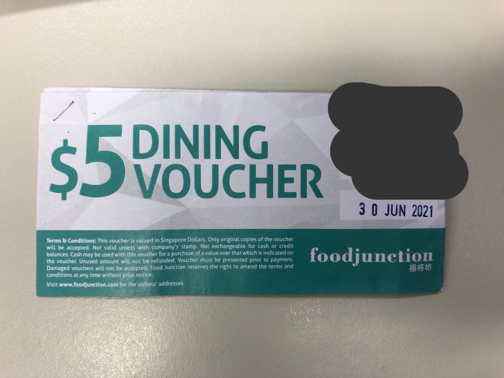 Food junction $20 voucher, Tickets & Vouchers, Vouchers on Carousell
