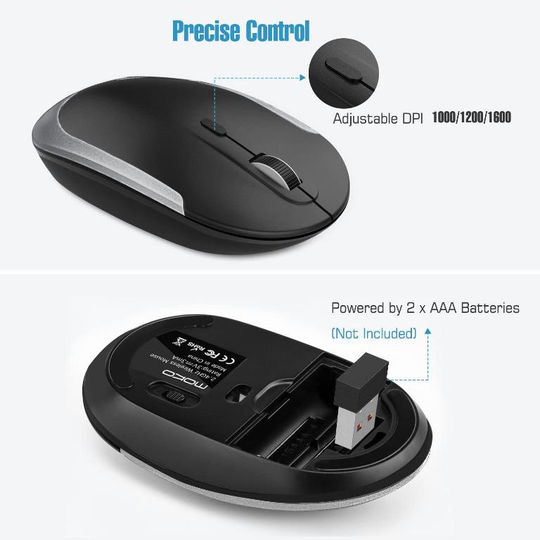 MoKo Slim 2.4G Keyboard + Mouse, Ultra Thin Universal Rechargeable Full ...