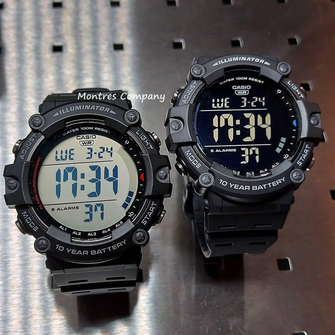 Montres Company香港註冊公司(28年老店) 卡西歐 CASIO 十年電池壽命 100米防水 黑色 AE1500 AE1500WH ...