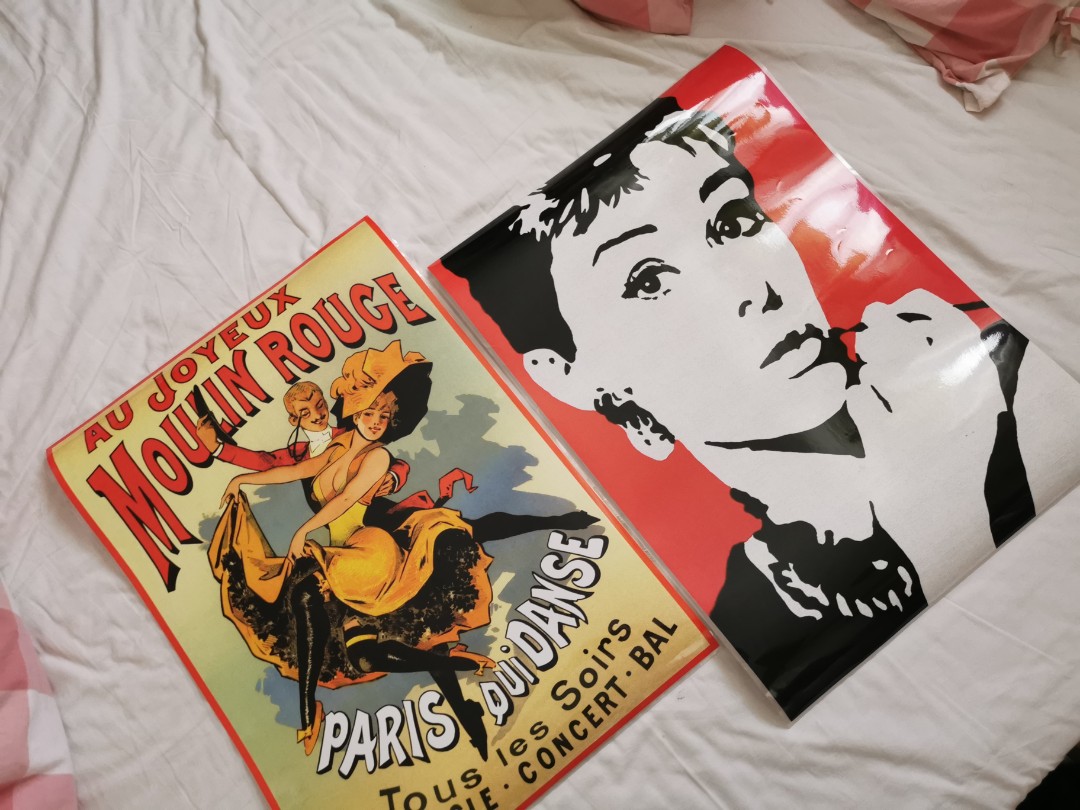 Moulin Rouge and Audrey Hepburn Posters, Furniture & Home Living, Home ...