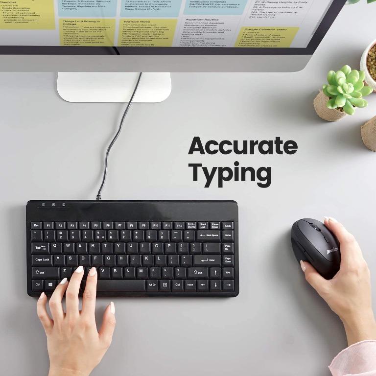 Perixx PERIBOARD-409U Wired USB Mini Keyboard, Black, UK Layout ...