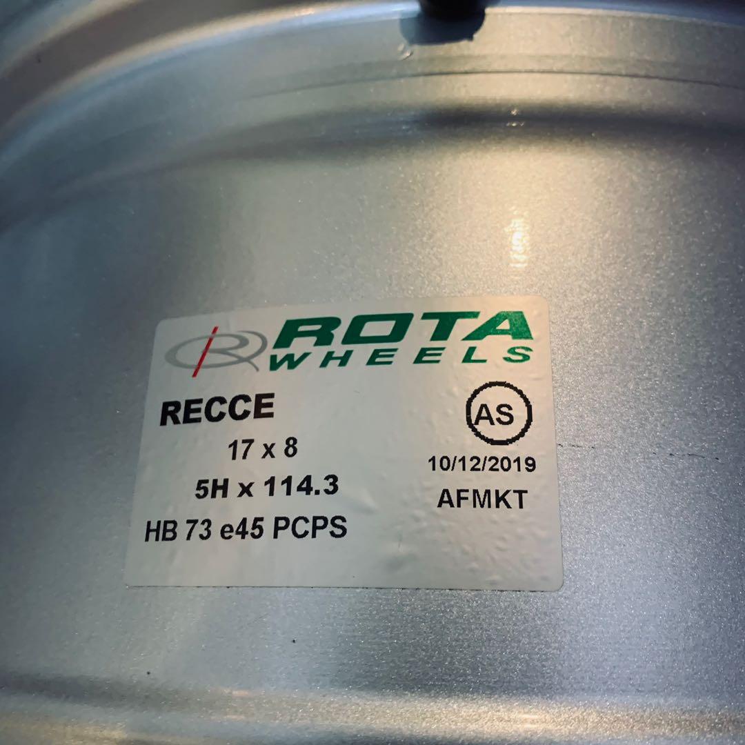 Rota Recce 17x8 5x114, Car Parts & Accessories, Mags and Tires on Carousell
