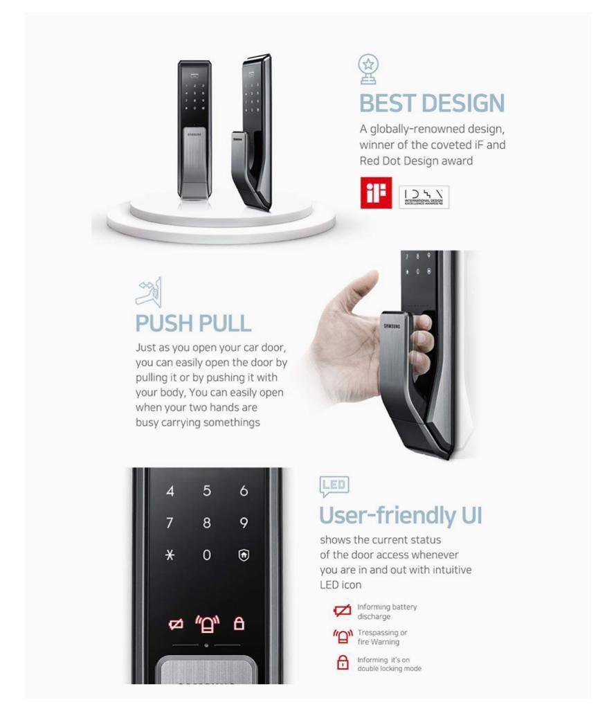 Samsung Smart Digital Door Lock, Furniture & Home Living, Security ...