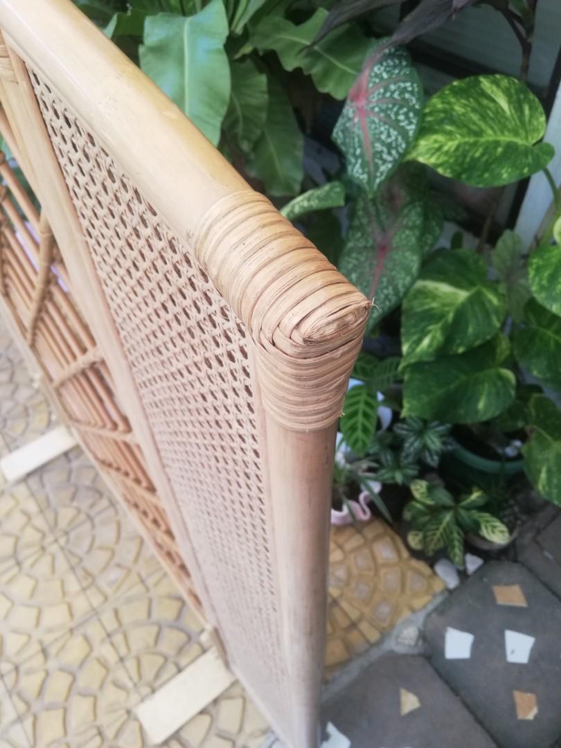 Gorgeous beige solihiya rattan divider panel/ headboard/ backdrop ...