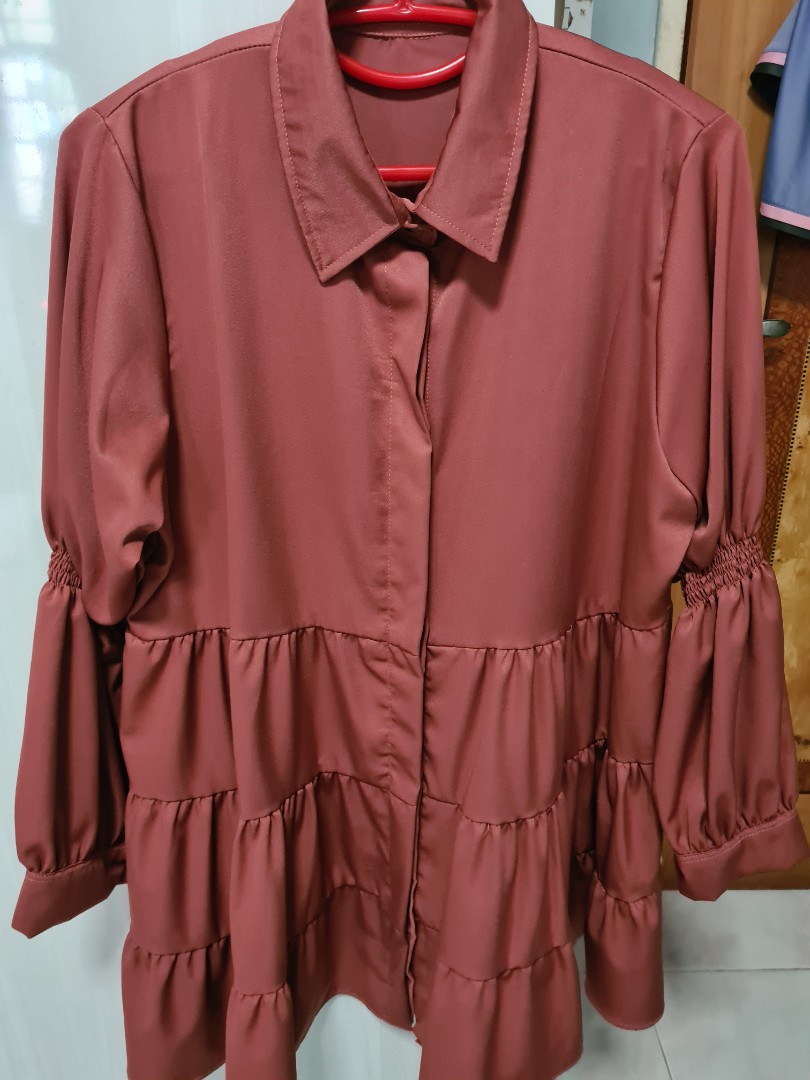 Terracotta top, Women's Fashion, Tops, Blouses on Carousell