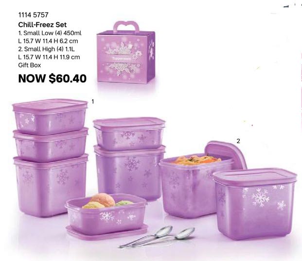 Tupperware Chill-Freez Set (8), TV & Home Appliances, Kitchen ...